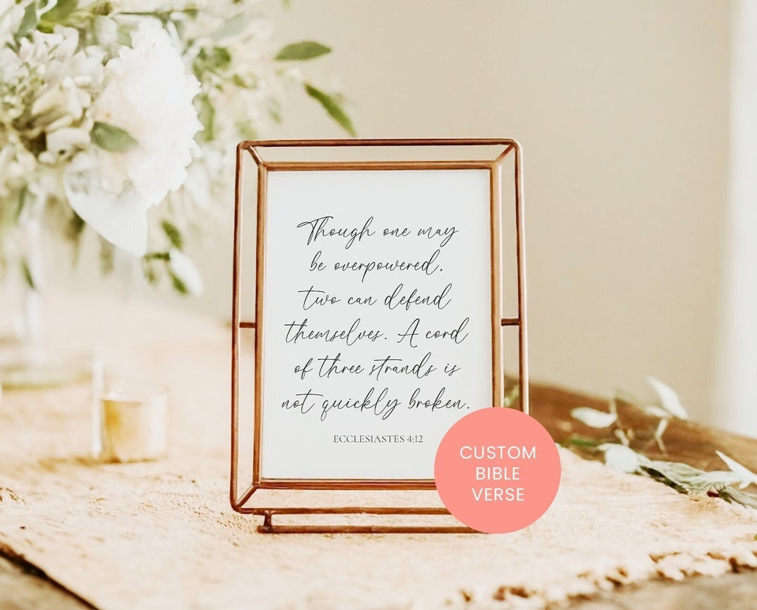 Custom Wedding Bible Verse, Minimalist Wedding Sign, Christian Wedding ...