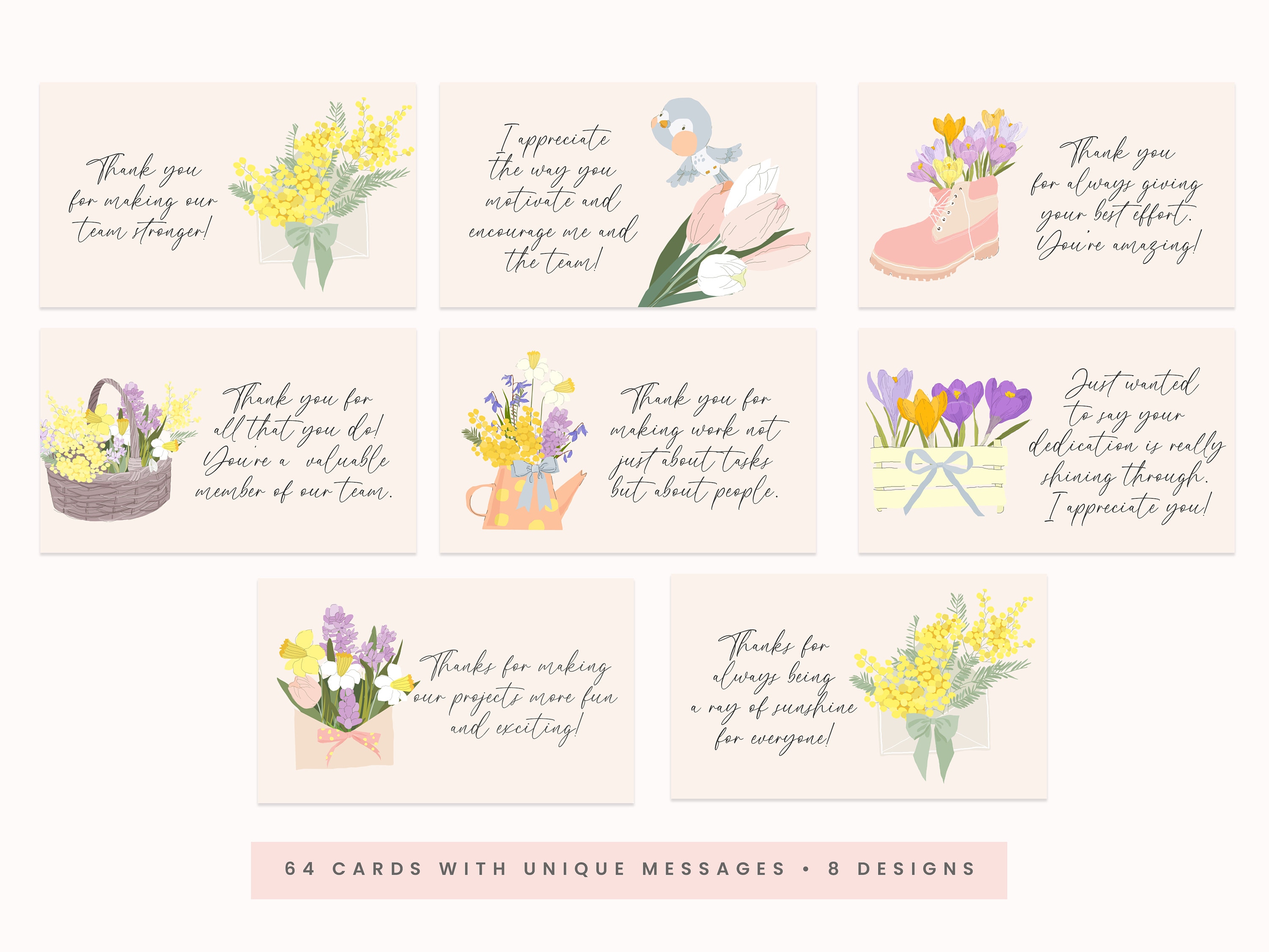 Employee Appreciation Cards Encouragement for Coworkers Gratitude Cards ...