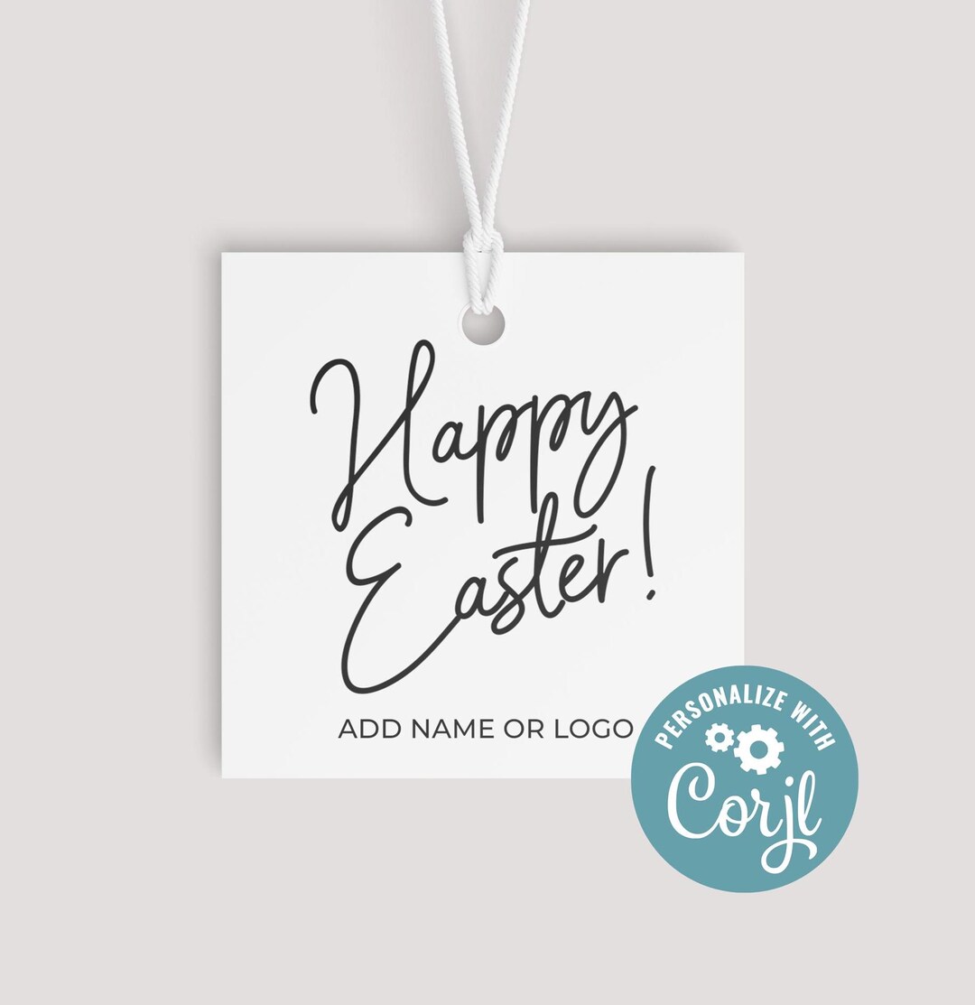 Editable Happy Easter Gift Tag, Minimalist Easter Gift Tag, Easter ...