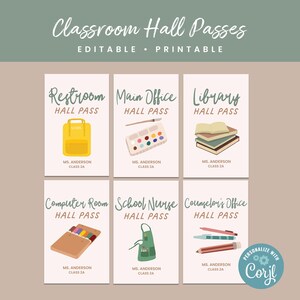 Classroom Hall Passes, Teacher Hall Pass, Classroom Management ...