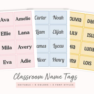 Editable Pastel Classroom Name Tags for Kids, Colorful Locker Labels ...