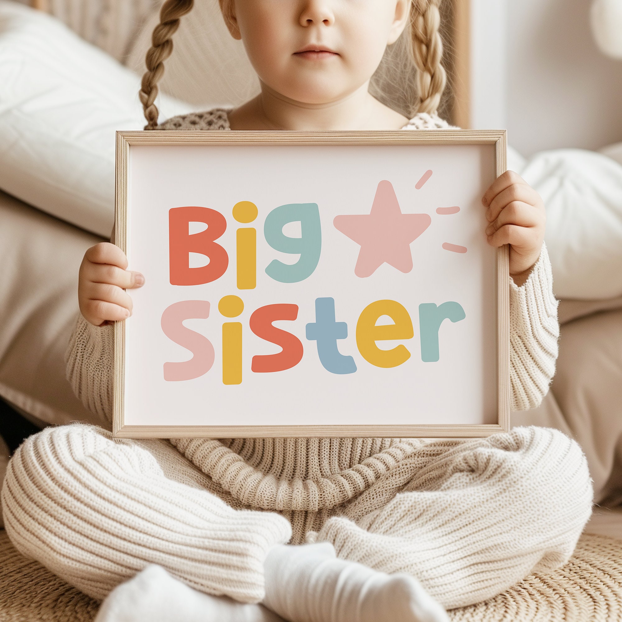 Big Sister Announcement Sign, Big Sister Wall Art Printable, Big Sister ...