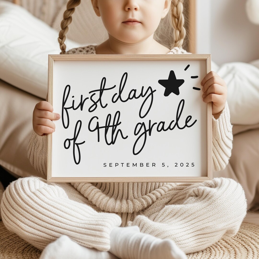 First Day of 9th Grade Sign Minimalist First Day of School Printable ...