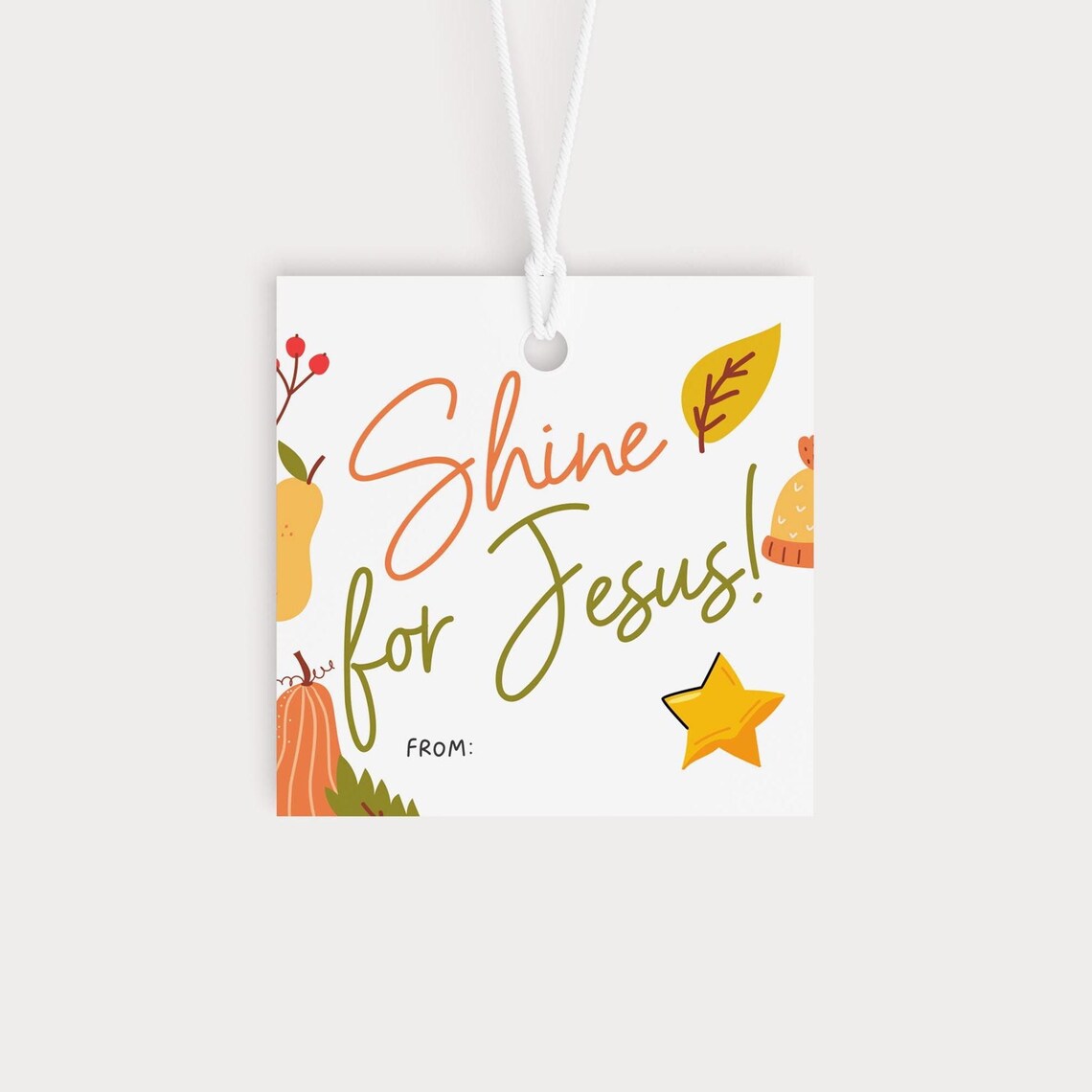 Shine for Jesus Gift Tag, Christian Halloween Gift Tag for Kids, Trunk ...