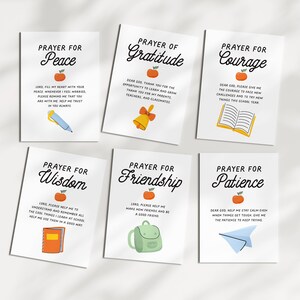 First Day of School Prayer Cards for Kids Christian Back to School ...