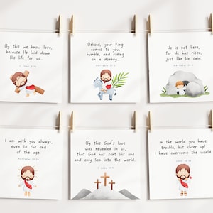Easter Bible Verses, Easter Idea, Easter Scripture Cards for Kids ...