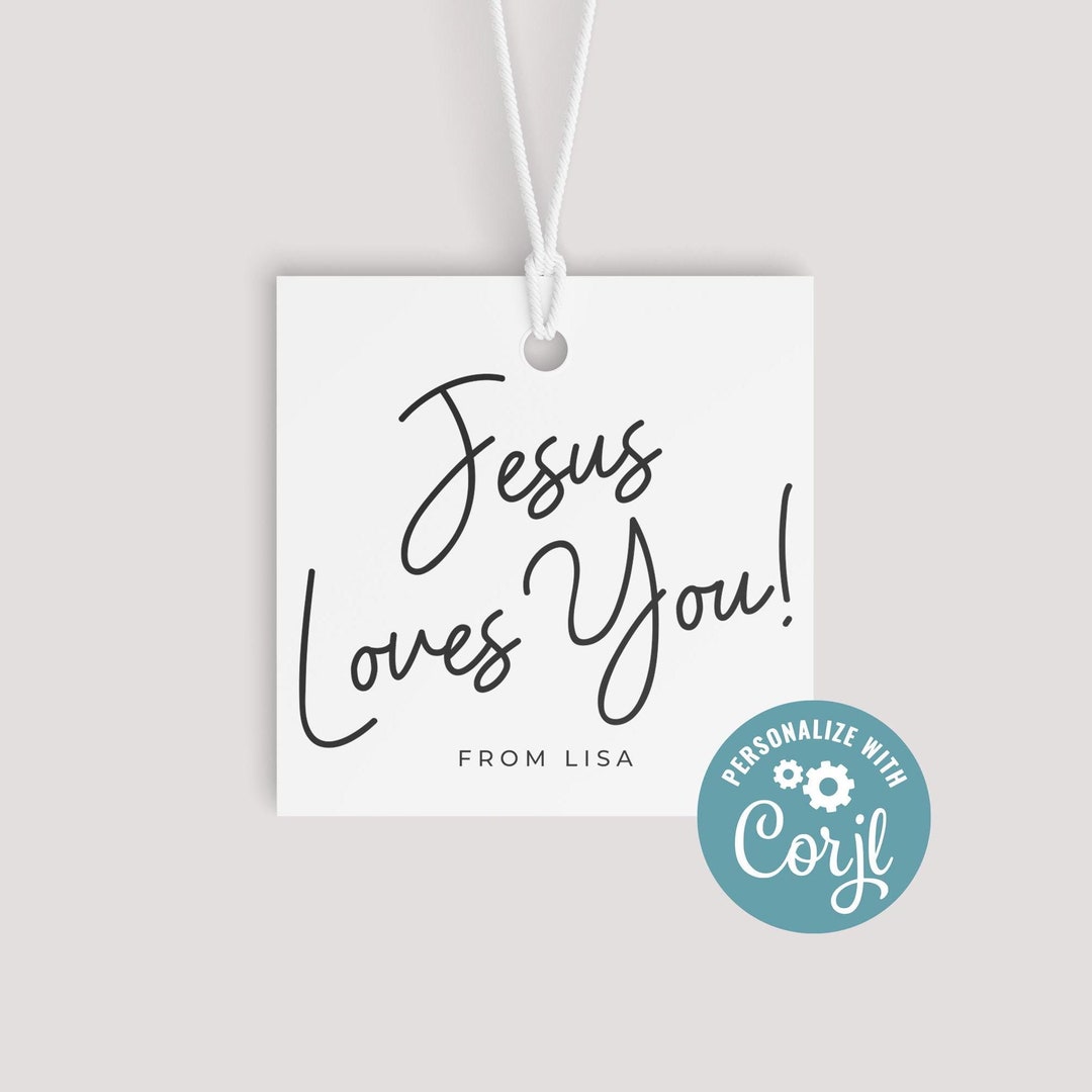 Jesus Loves You Gift Tag, Minimalist Christian Gift Tag, Christian ...