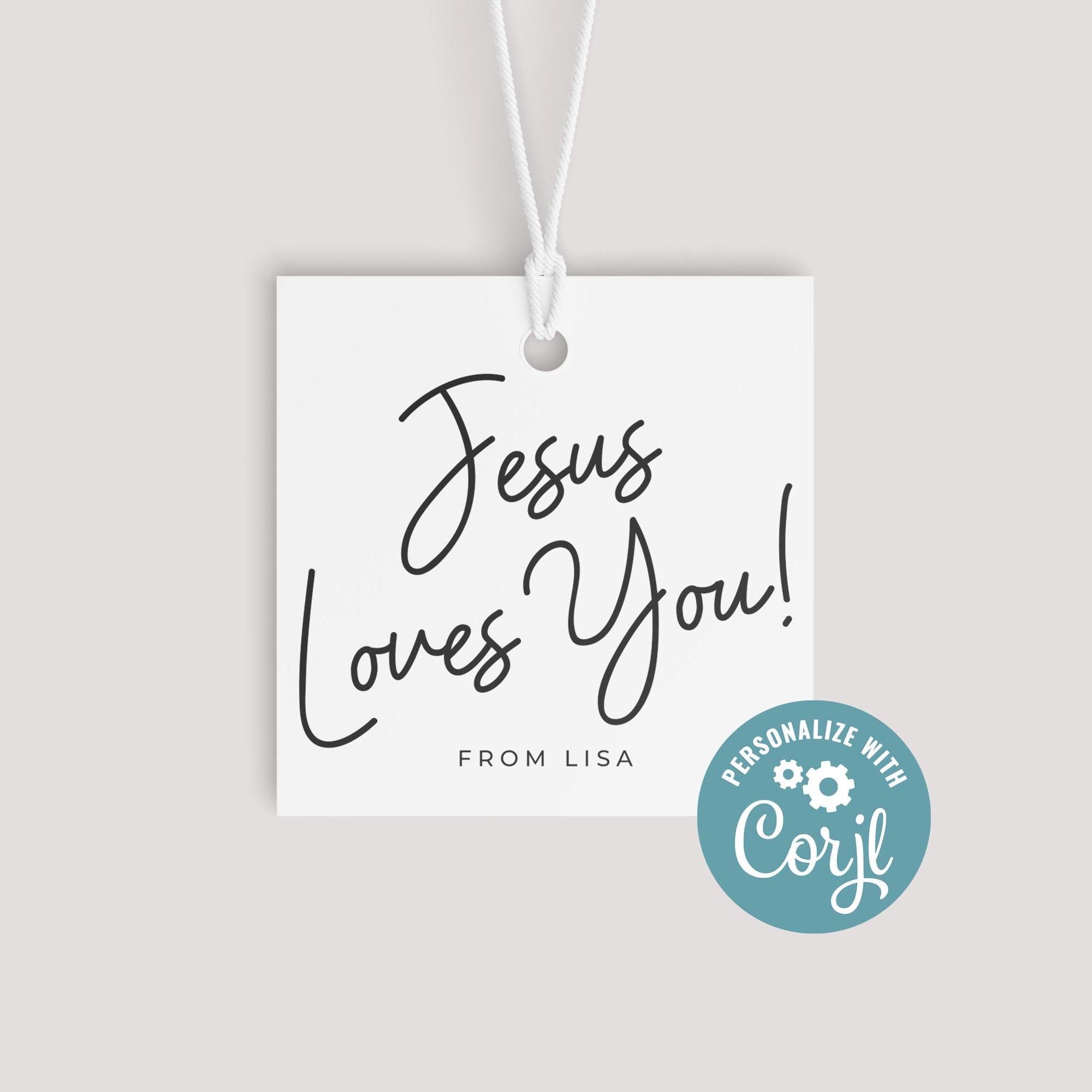 Jesus Loves You Gift Tag, Minimalist Christian Gift Tag, Christian ...