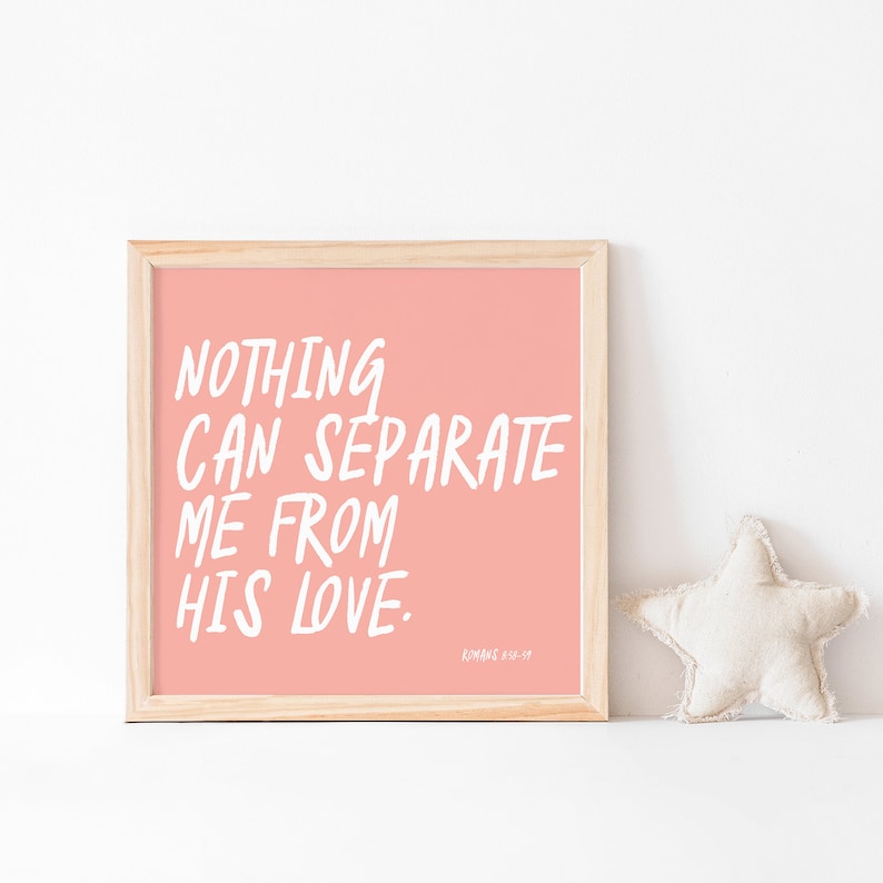 Love Bible Verse Wall Art Pink Feminine Decor Christian Teen God's Love ...