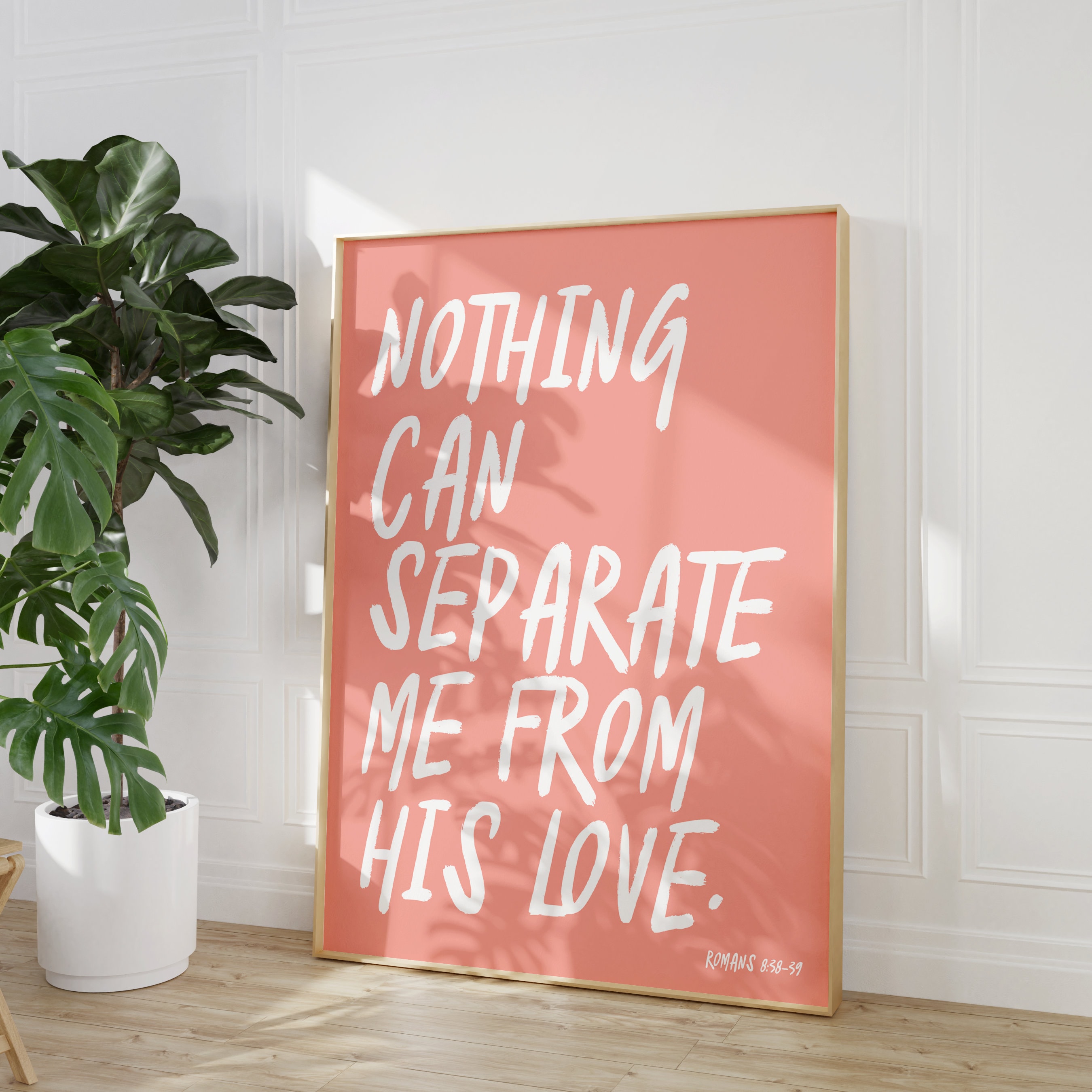 Love Bible Verse Wall Art Pink Feminine Decor Christian Teen God's Love ...