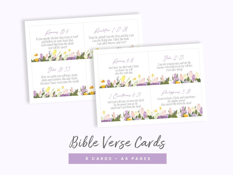 Easter Bible Verse Cards, Easter Scripture Cards, Easter Gift Tags ...