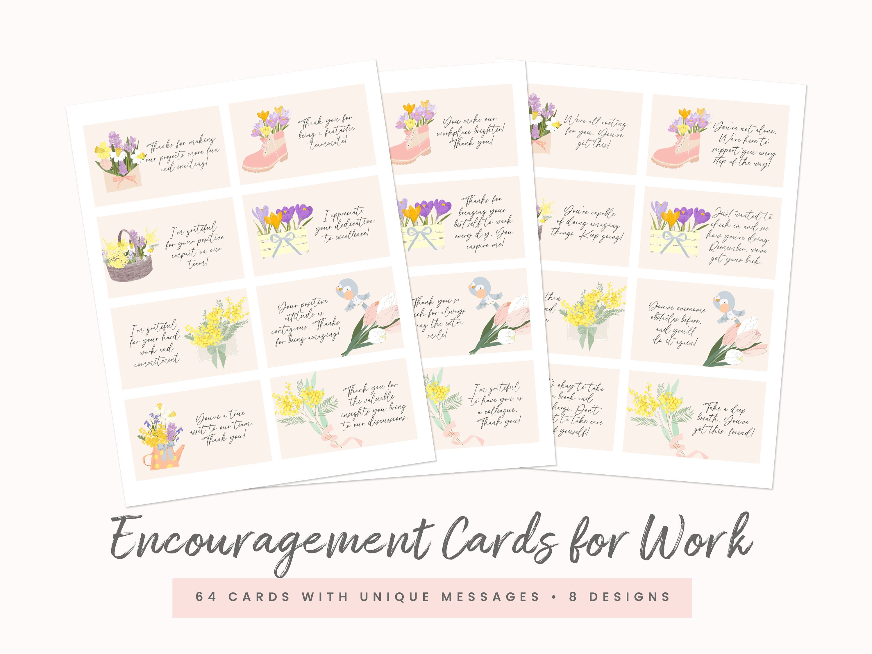 Employee Appreciation Cards Encouragement for Coworkers Gratitude Cards ...