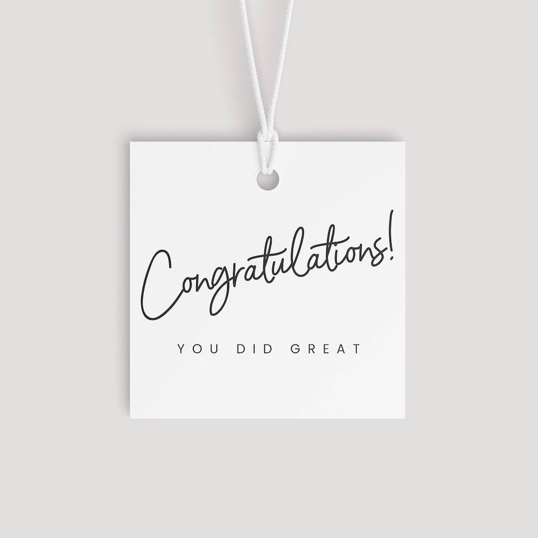 Minimalist Graduation Gift Tag, Congratulations Gift Tag, Favor Tag ...
