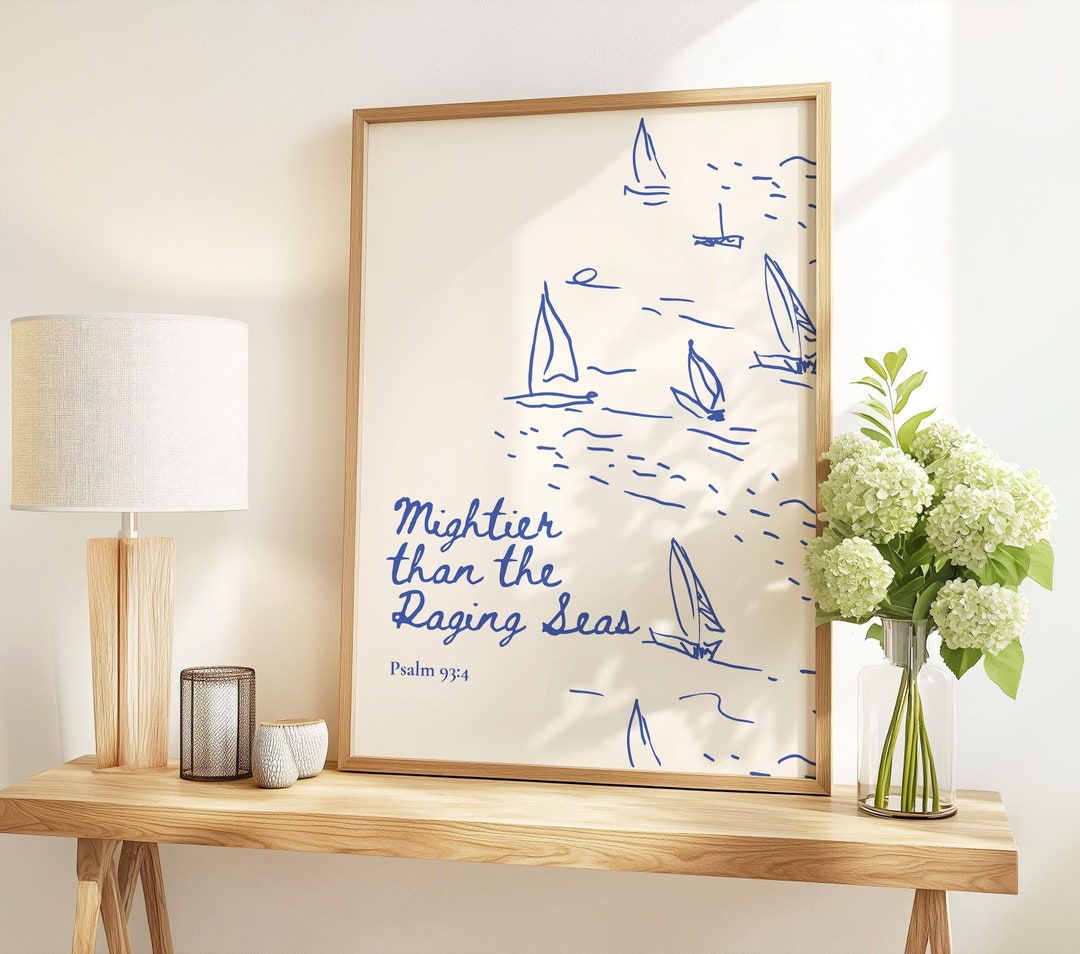 Blue Bible Verse Decor Encouraging Bible Verse Motivational Bible ...