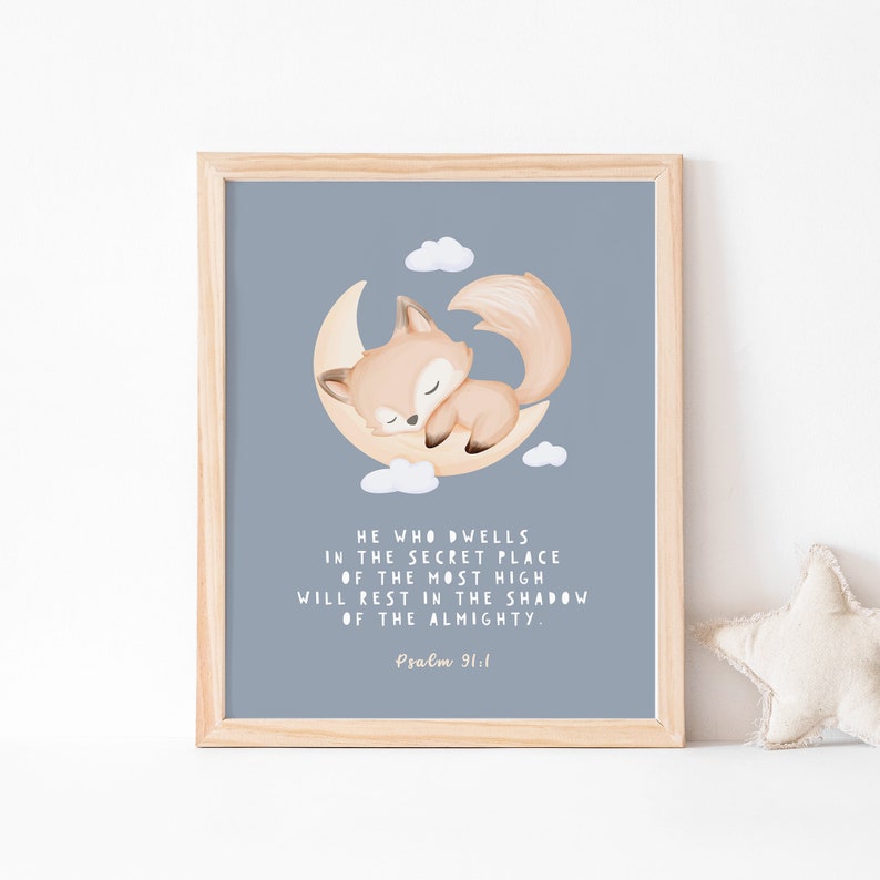 Psalm 91, Scripture for Kids, Nursery Decor, Bible Verse for Kids ...