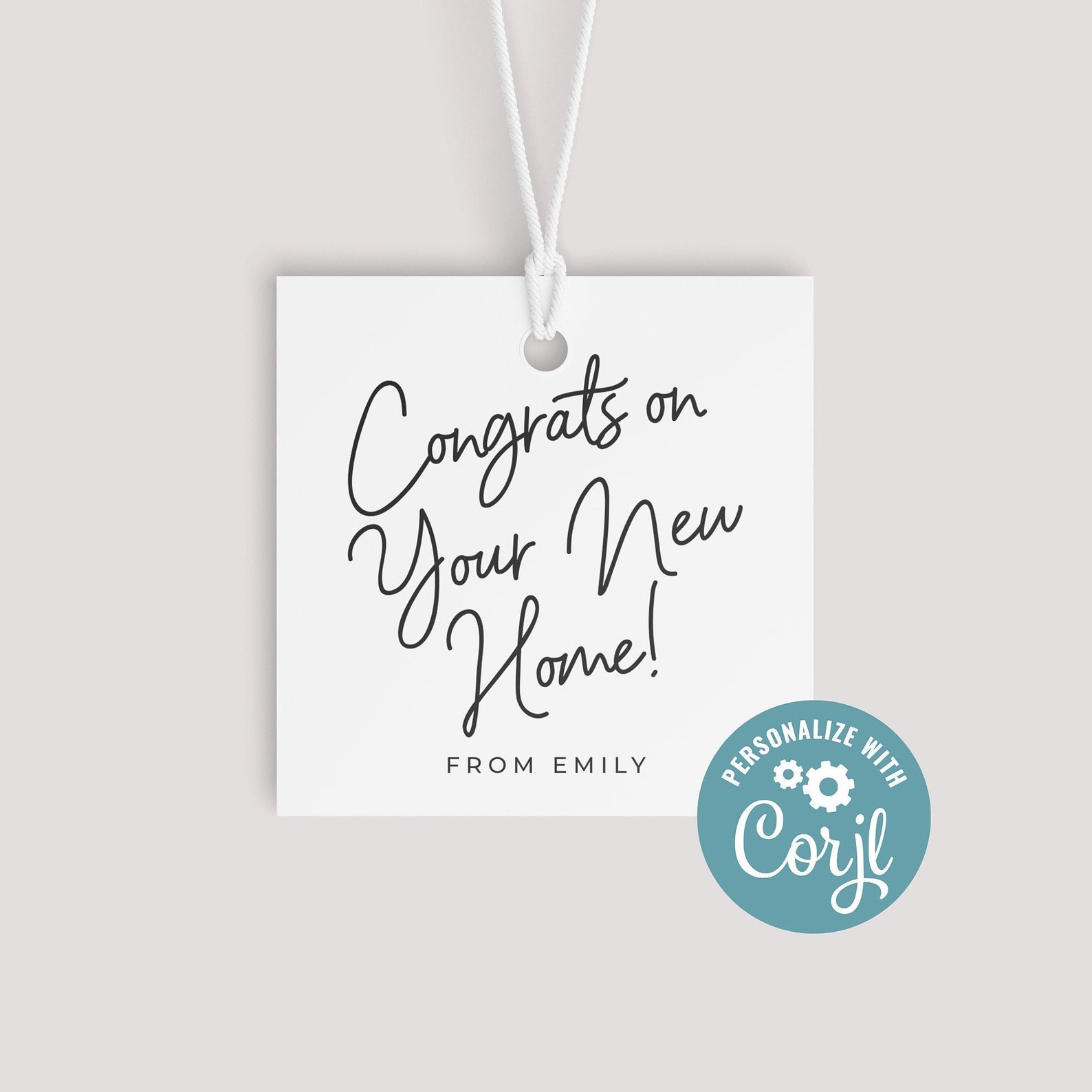 Congratulations on Your New Home Minimalist Gift Tag Housewarming ...