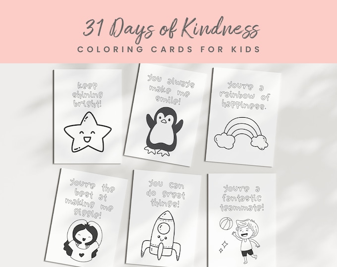 Compliment Cards | Kindness Cards to Color | Printable Positivity Cards ...