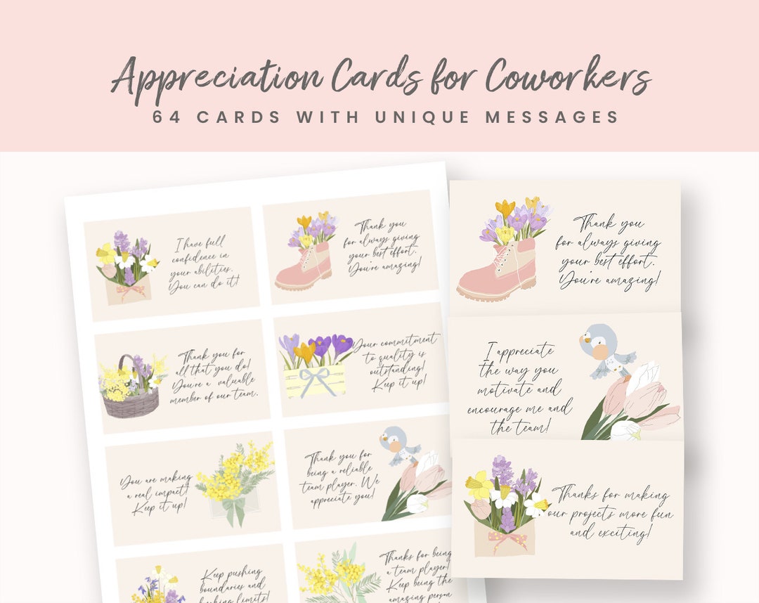 Employee Appreciation Cards Encouragement for Coworkers Gratitude Cards ...