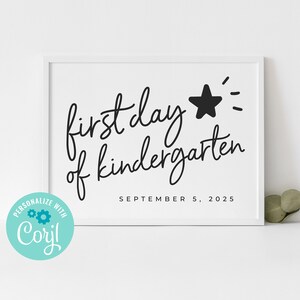First Day of School Sign, First Day of Kindergarten Sign Minimalist ...