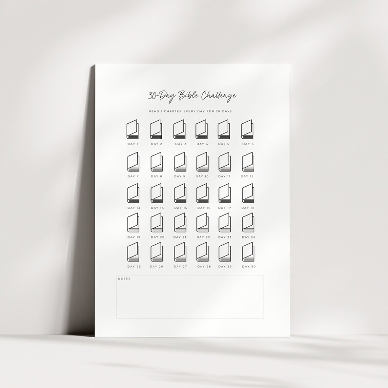 30-day Bible Reading Challenge, Bible Reading Tracker Worskheet Bible ...