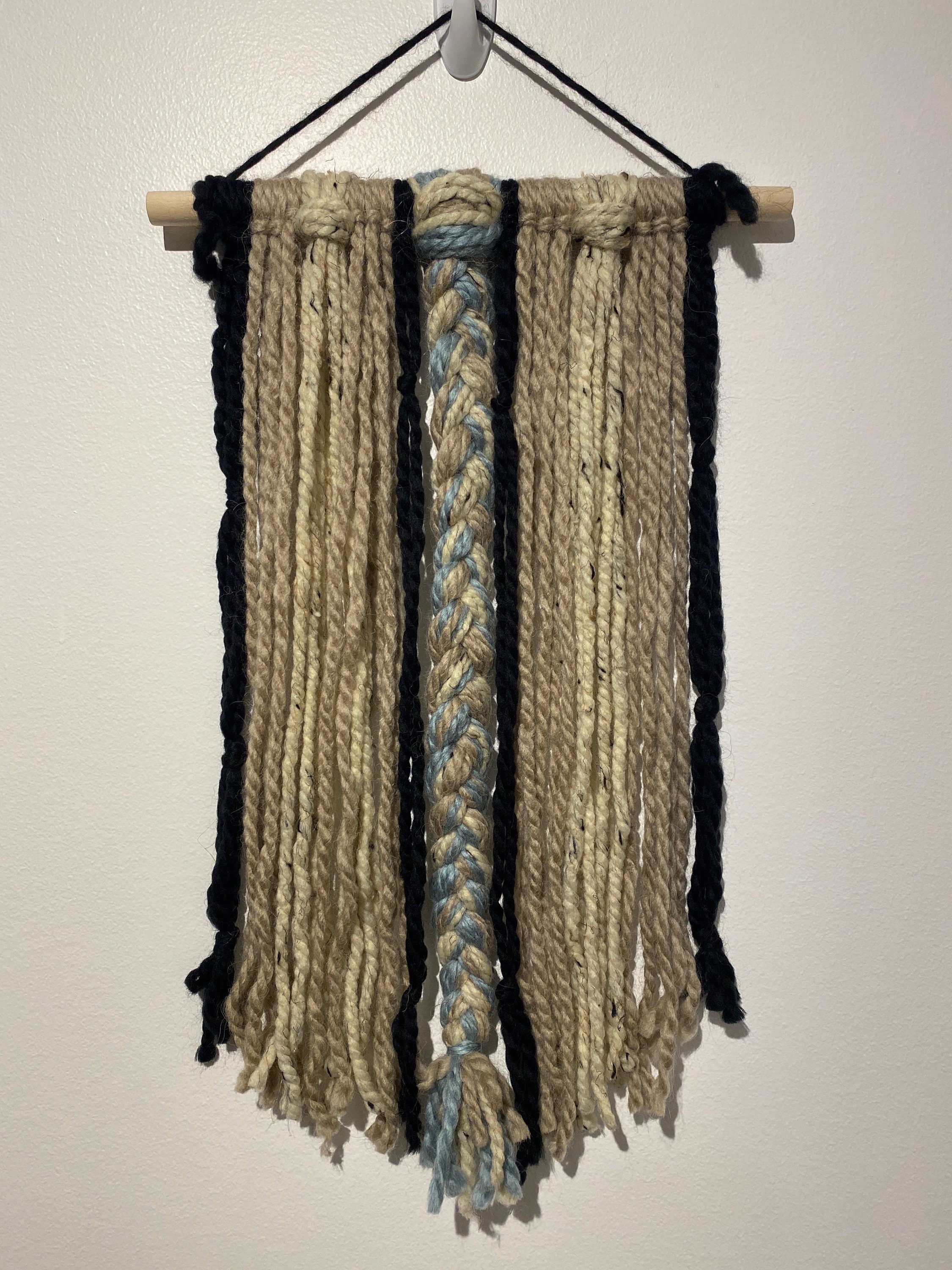 Neutral With Blue Wall Hanging - Etsy