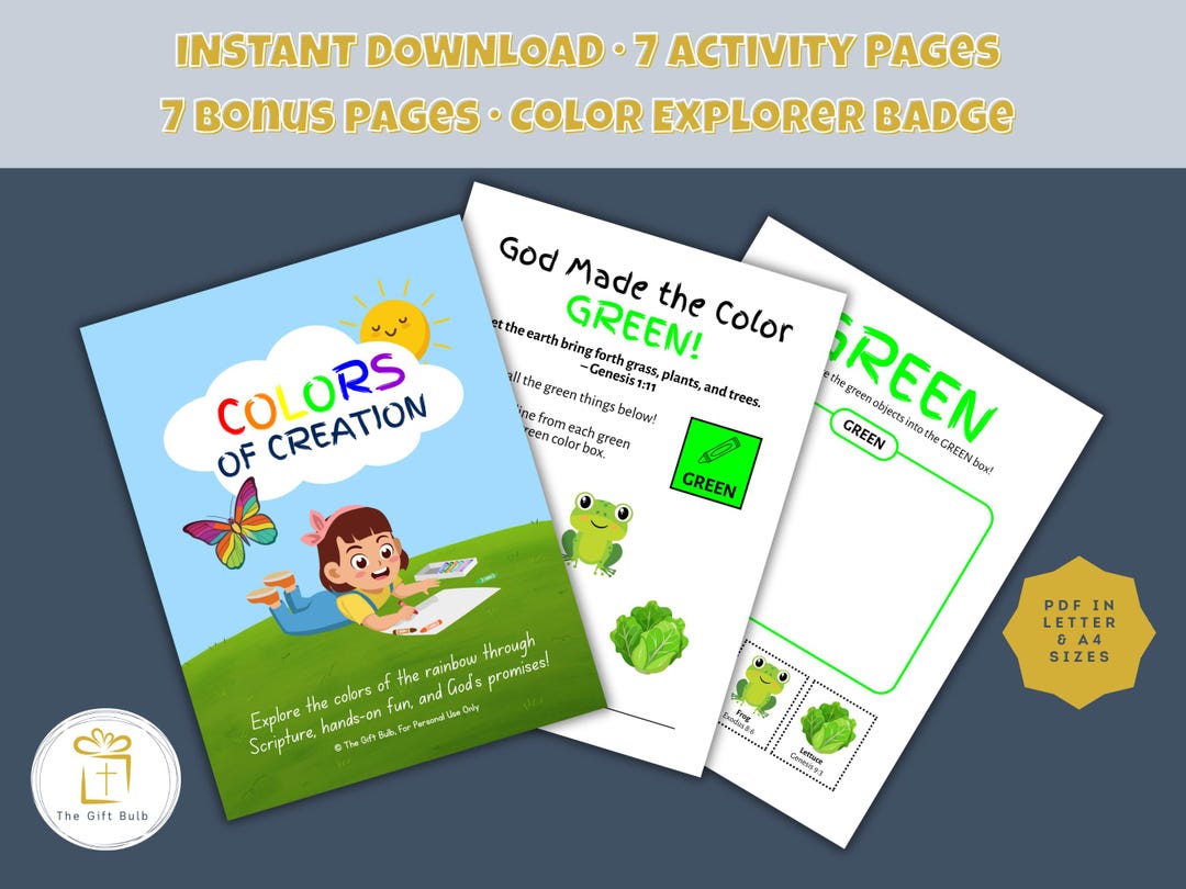 Colors of Creation Bible Activity for Preschool | Christian Color ...