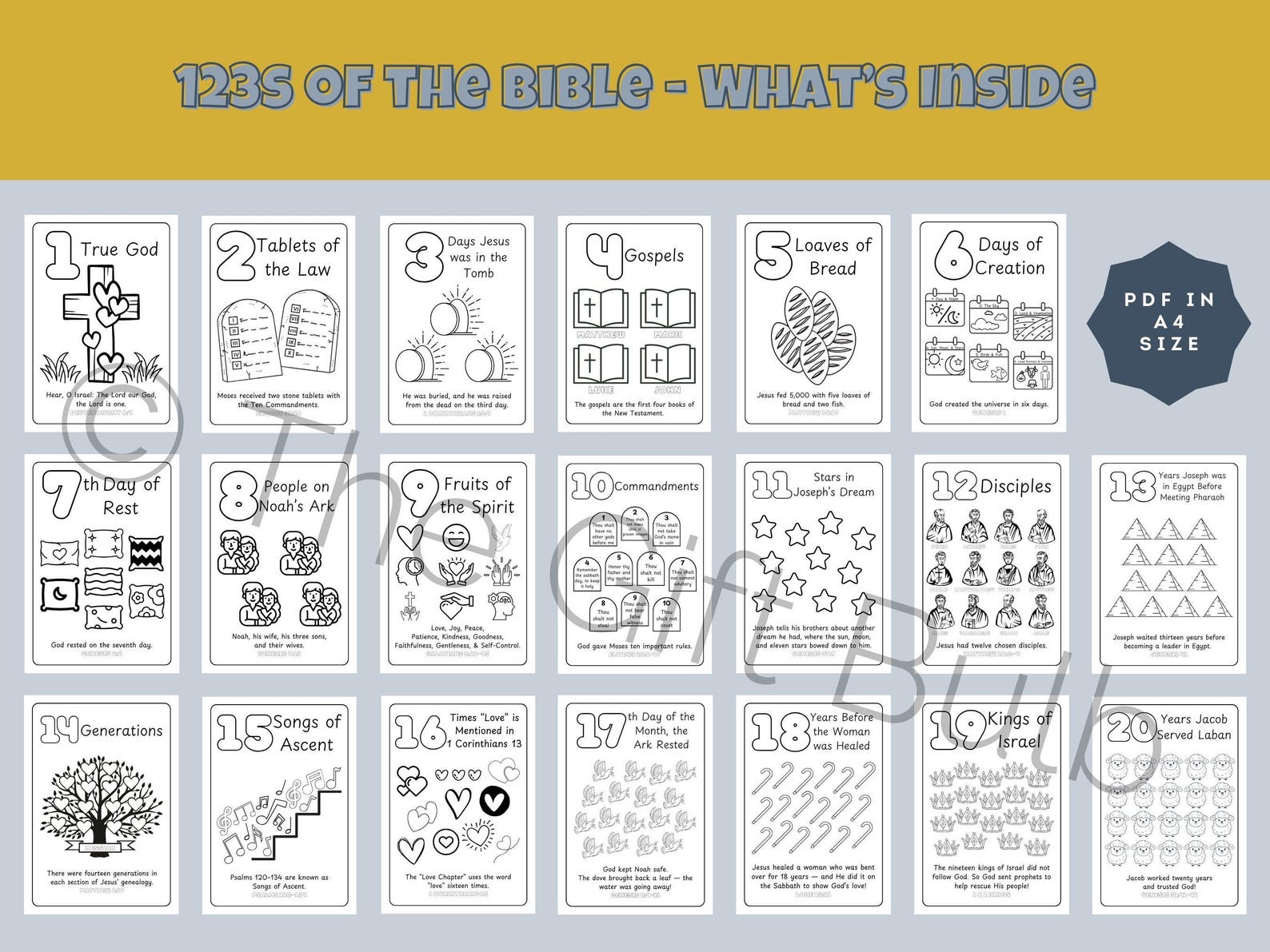 123s of the Bible Coloring Book | Christian Numbers Activity | Bible ...