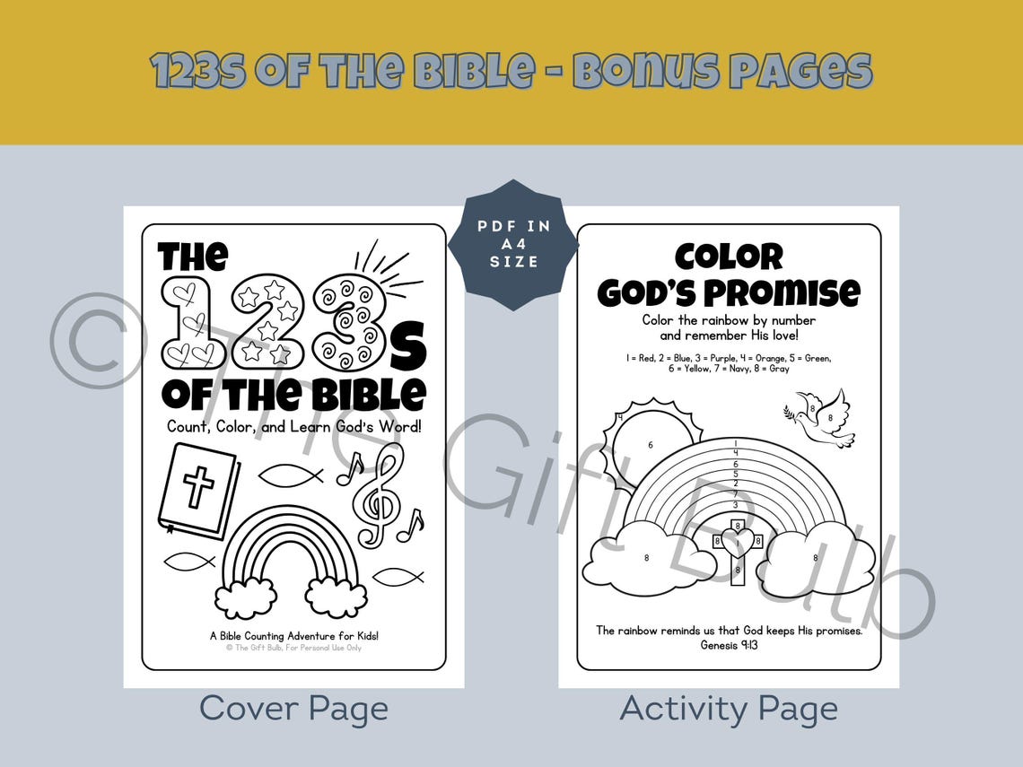 123s of the Bible Coloring Book | Christian Numbers Activity | Bible ...