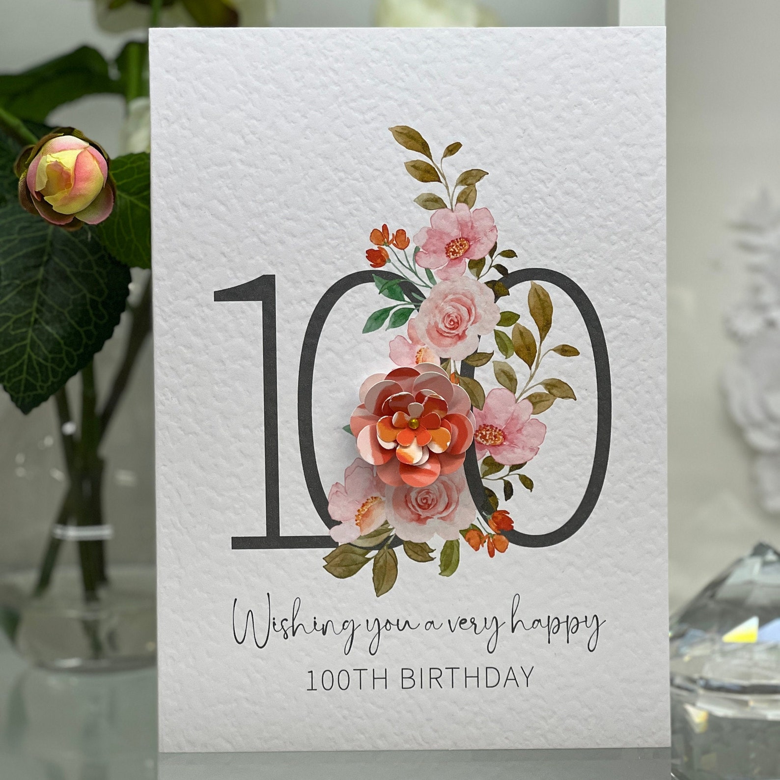 100th Birthday Card 100th Card Happy 100th Birthday Card - Etsy