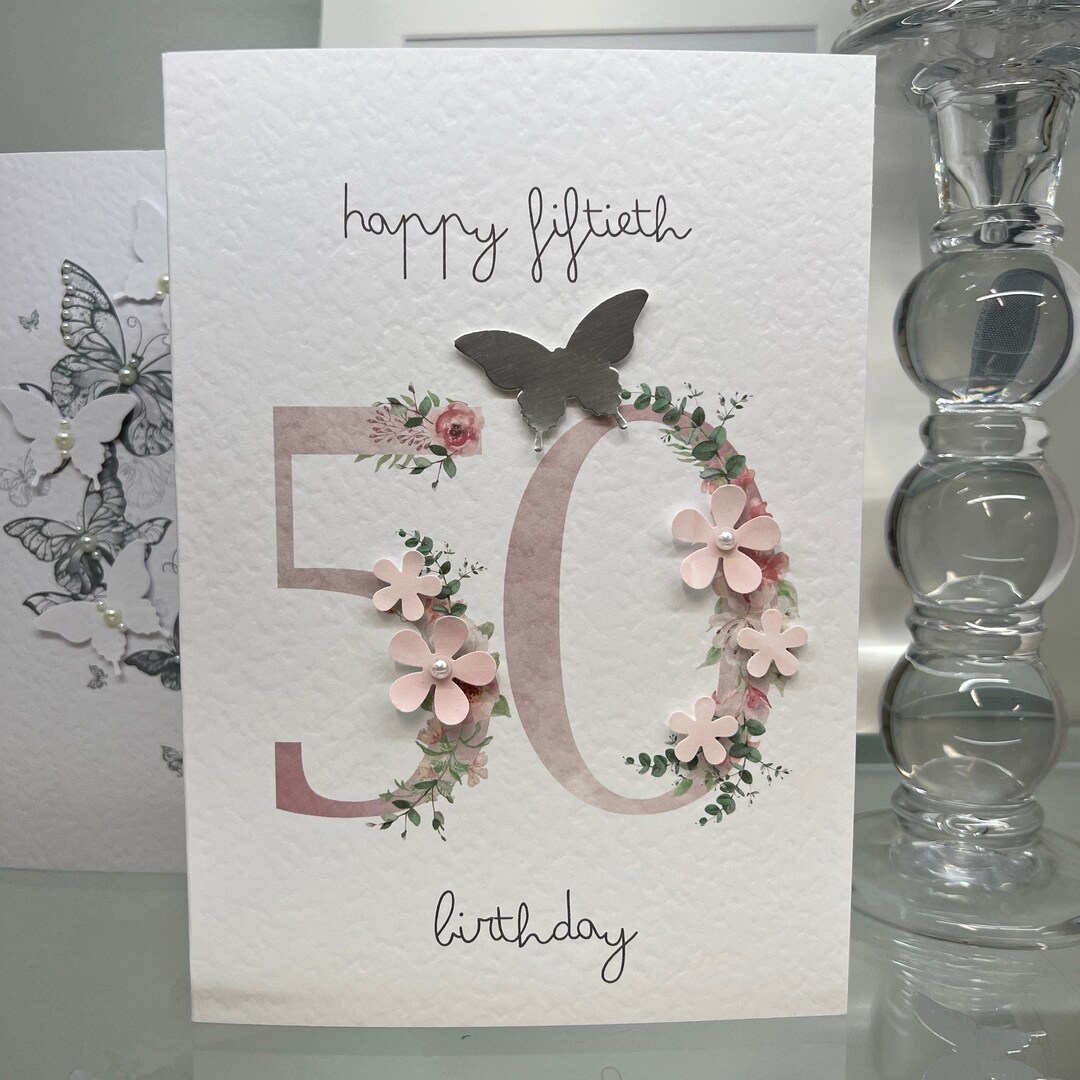 50th Birthday Card, Fiftieth Birthday Card, 50th Card, Happy 50th Card ...