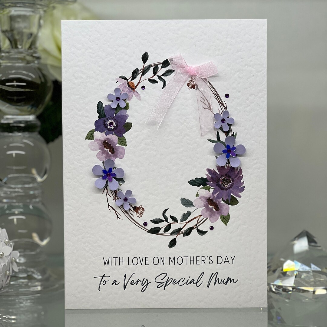 Mother's Day Card, Handmade Mother's Day Card, With 3D Flowers, Luxury ...