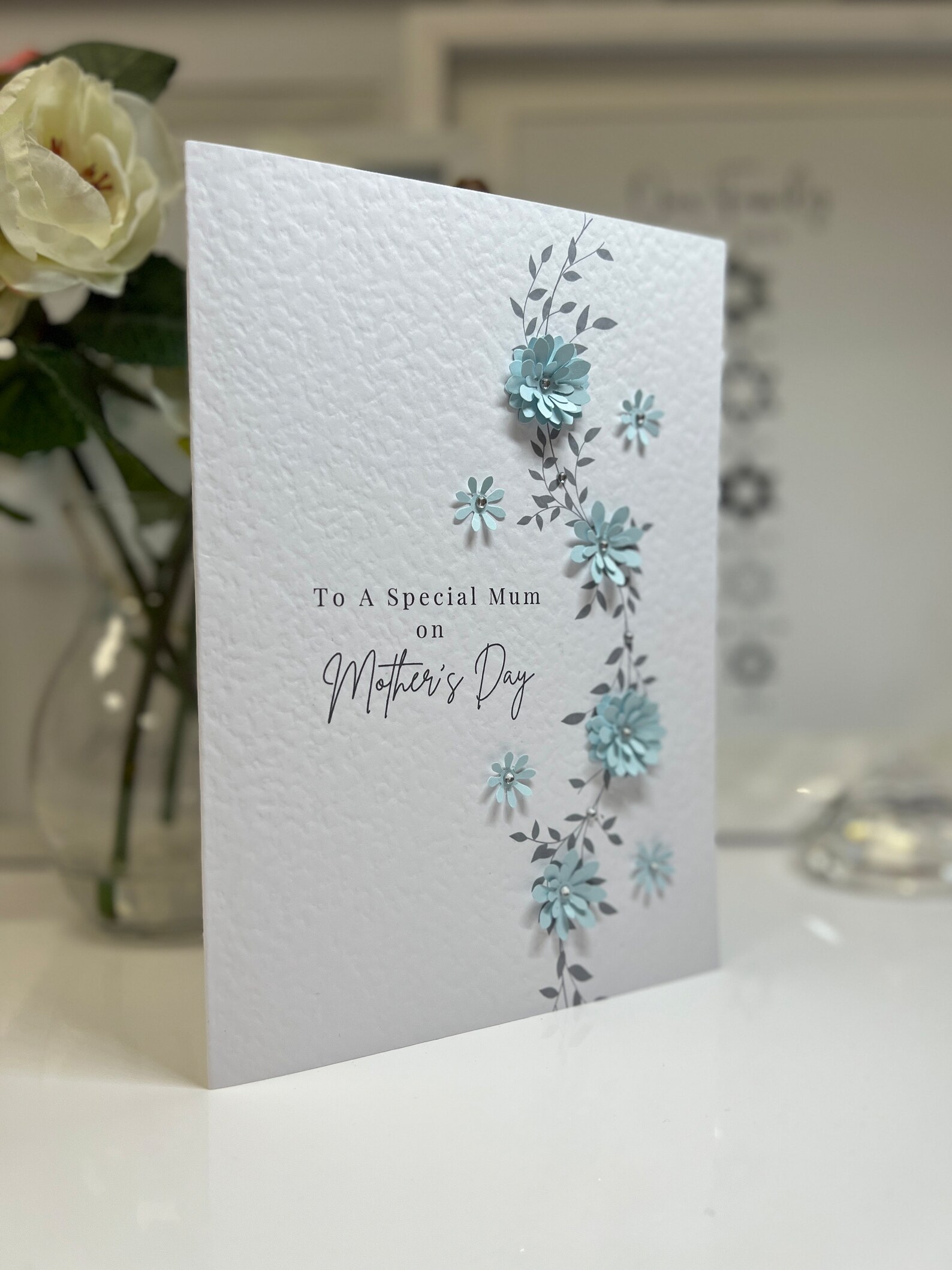 Mother's Day Card, Handmade Mother's Day Card, Hand Embellished ...
