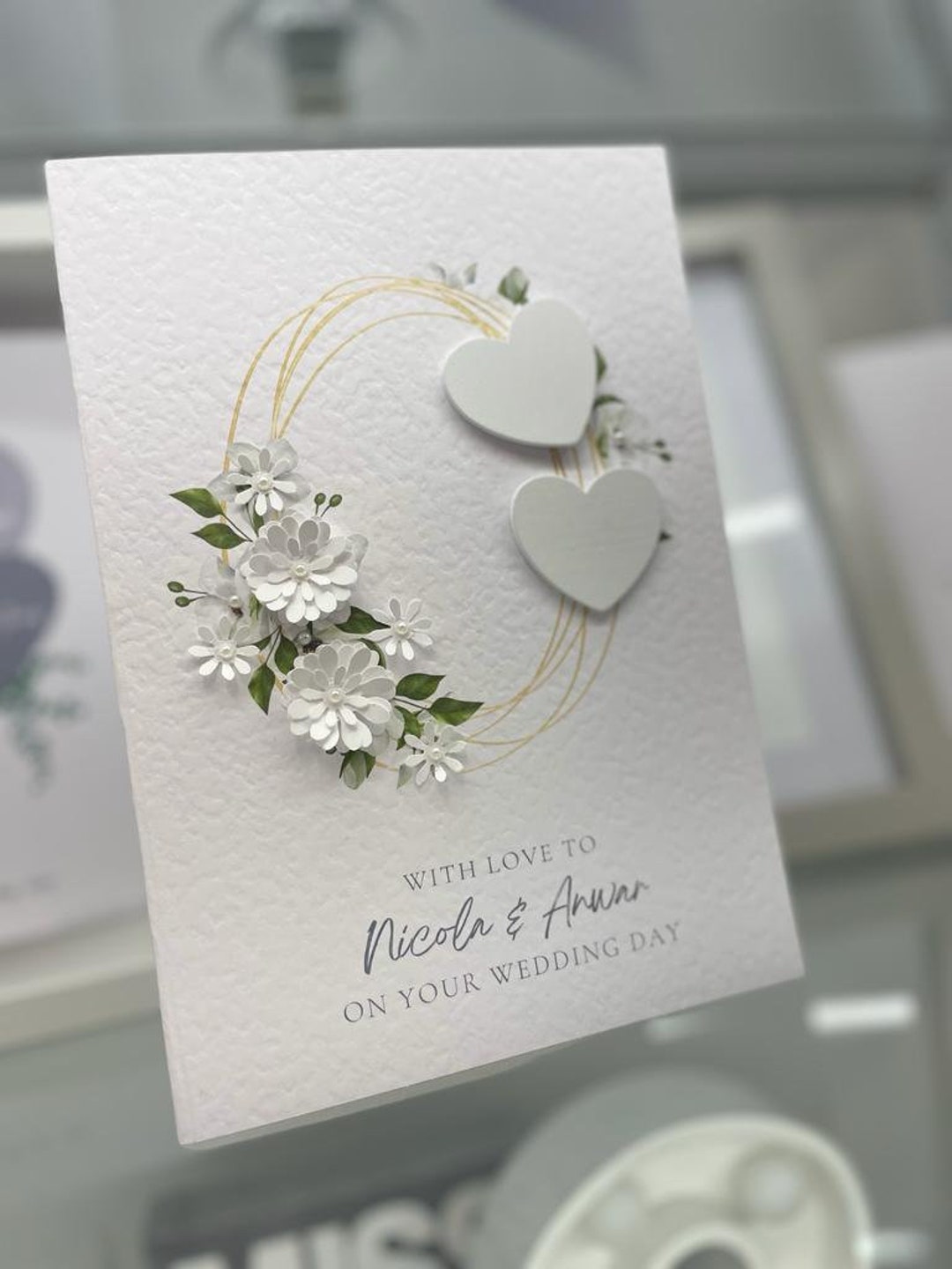 Personalised Wedding Card, Wedding Card, Bride & Groom Card, Wooden ...