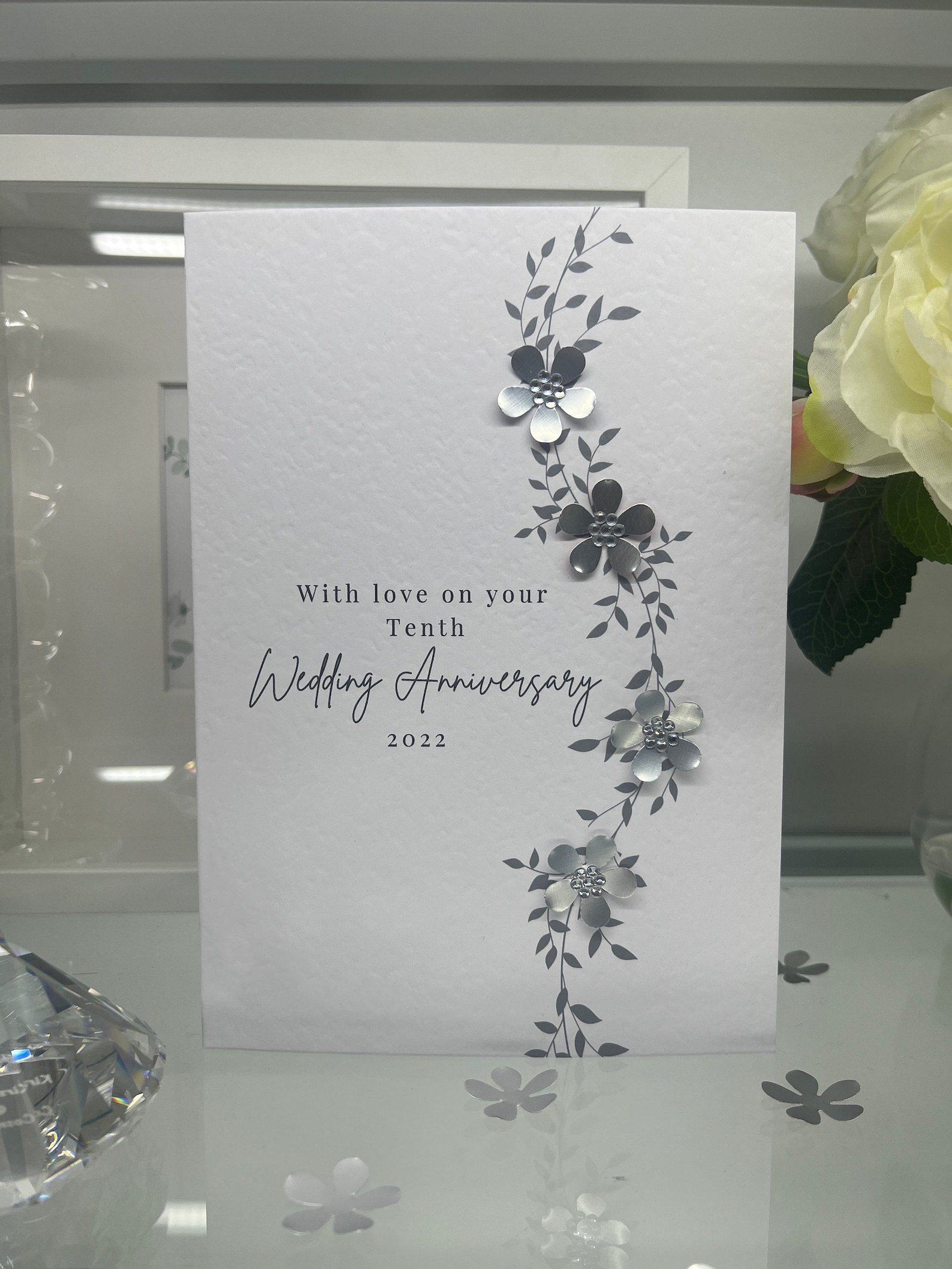 Real Tin Anniversary Card Tenth Wedding Anniversary 10th - Etsy