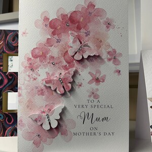 Mothers Day Card, Handmade 3d Mothers Day Card, Paper Butterflies With ...