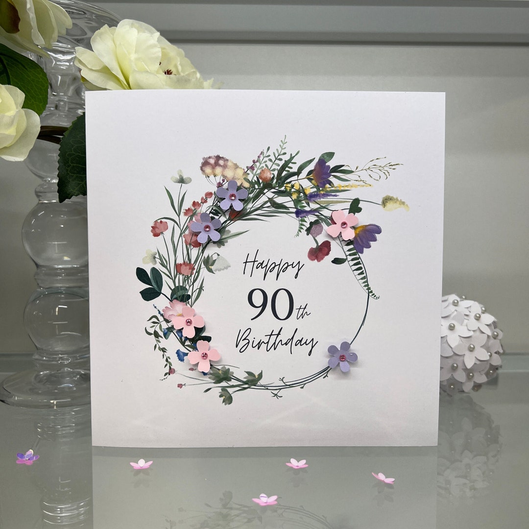 90th Birthday Card, Ninetieth Birthday Card, 90th Card, Happy 90th Card ...