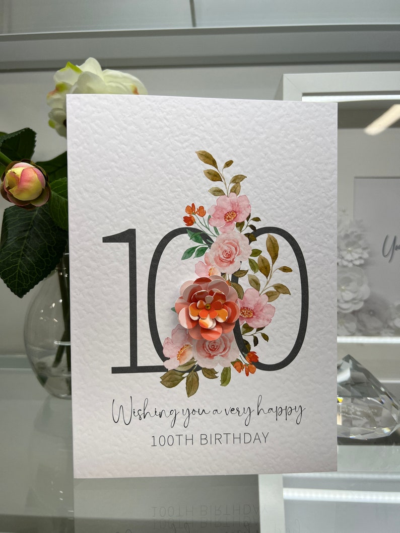 100th Birthday Card 100th Card Happy 100th Birthday Card - Etsy
