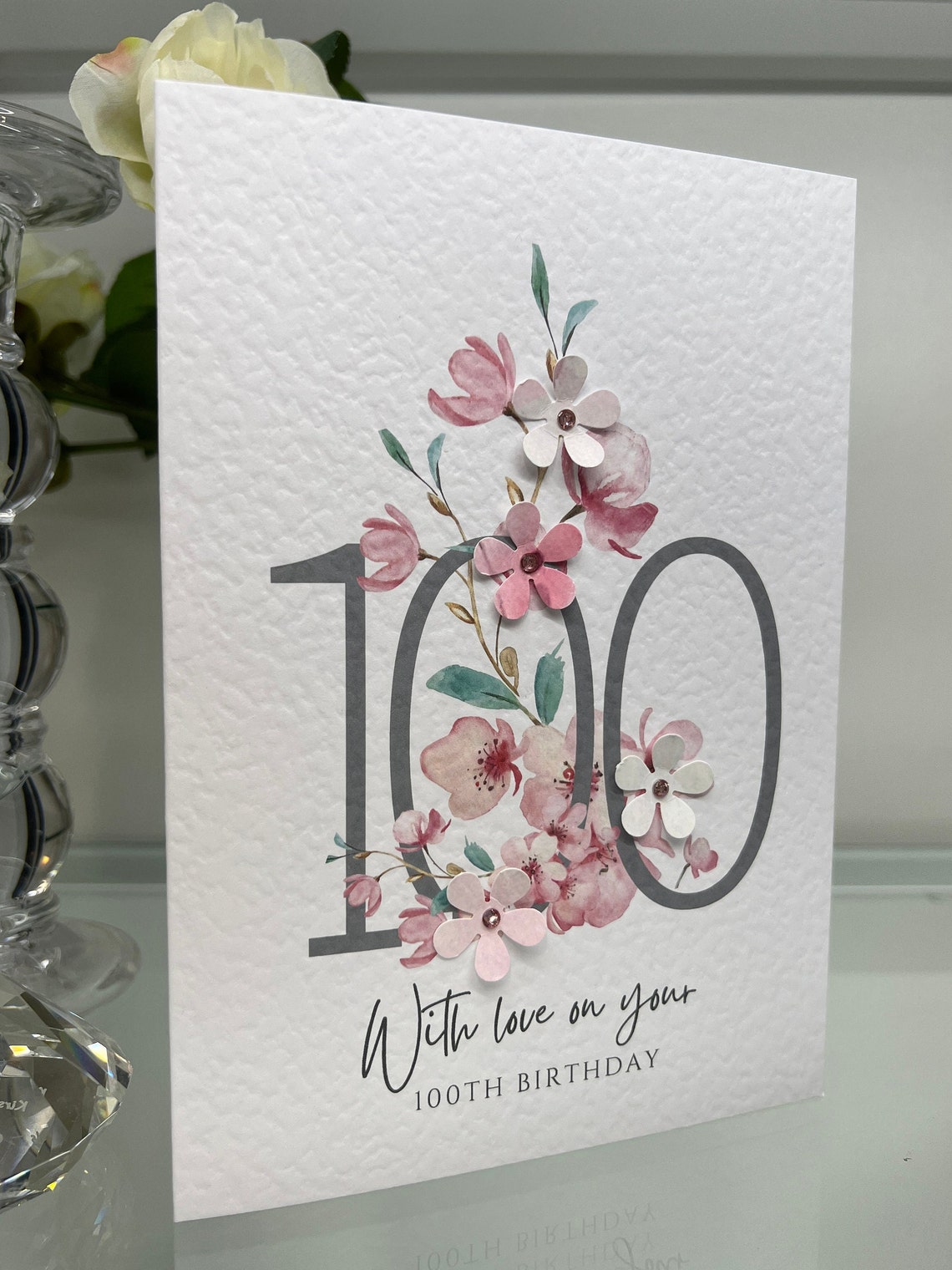 100th Birthday Card, 100th Card, Happy 100th Birthday Card, Luxury ...