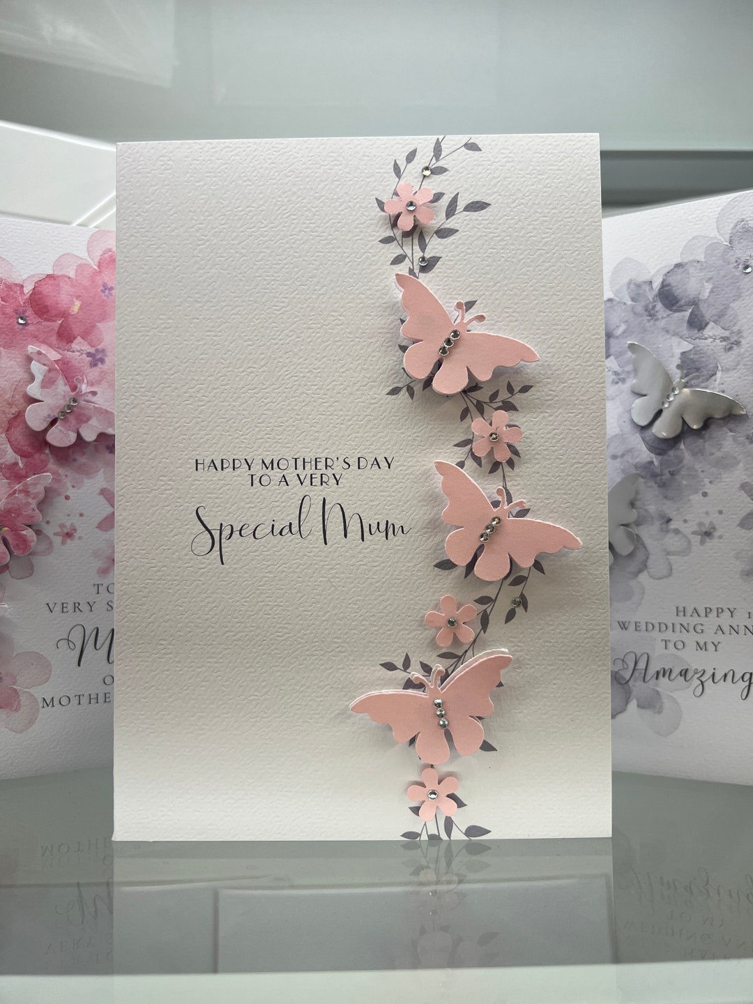 Mother’s Day Card, Handmade 3d Mother’s Day Card, Paper Butterflies ...