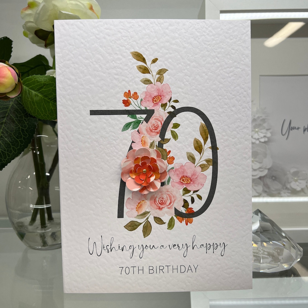 70th Birthday Card, Seventieth Birthday Card, 70th Card, Happy 70th ...