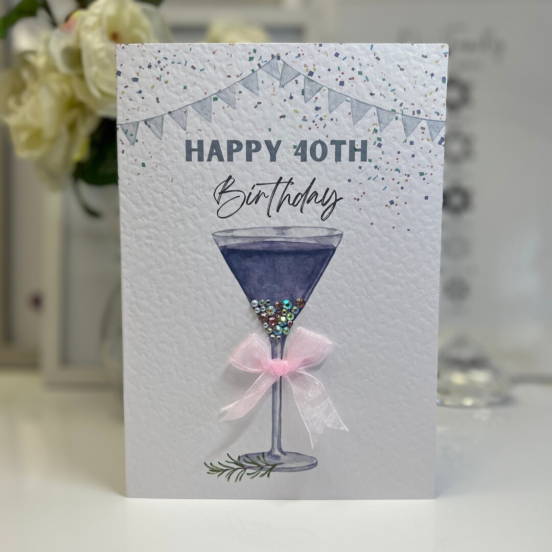 40th Birthday Card, Fortieth Birthday Card, 40th Card, Happy 40th Card ...