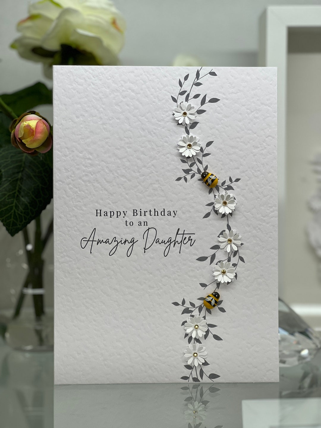 Happy Birthday Daughter, 3D Luxury Birthday Card, Daughter Card, Daisy ...