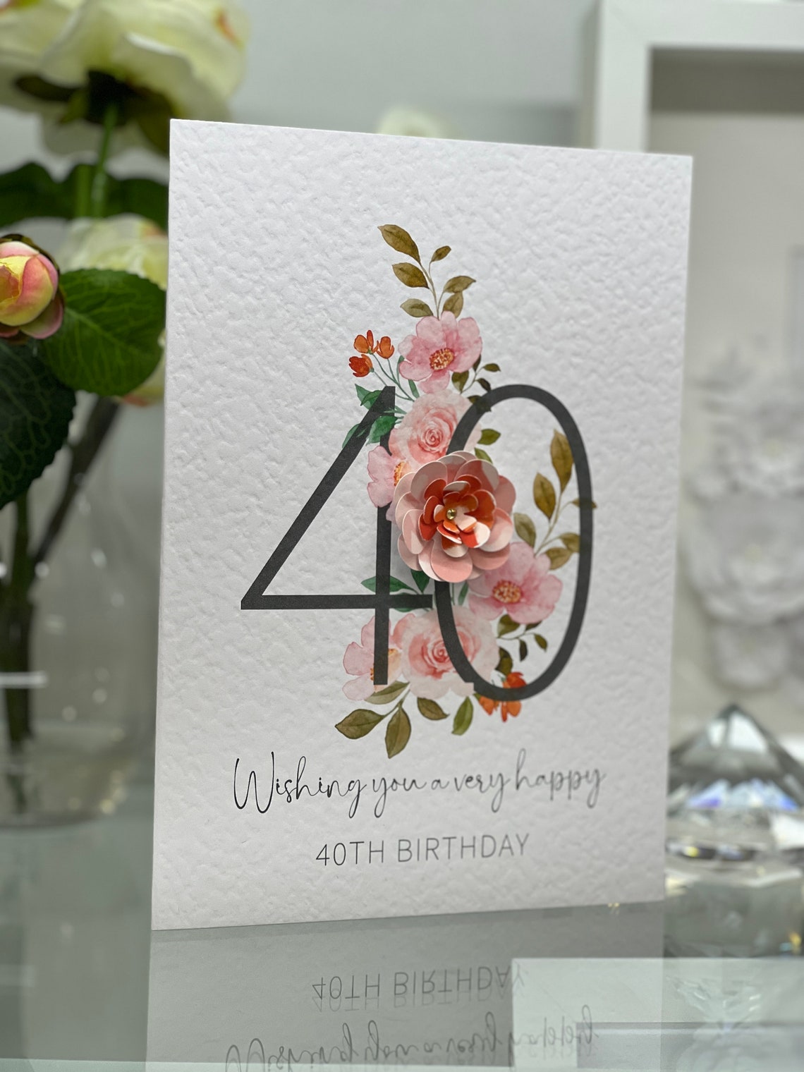 40th Birthday Card Fortieth Birthday Card 40th Card Happy - Etsy