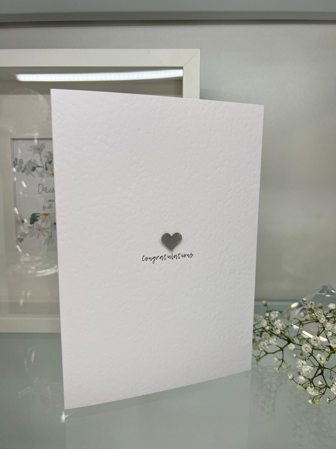 Congratulations Card, Simple Congratulations Card, 3D Metal Heart ...