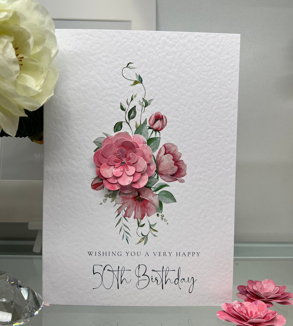 50th Birthday Card, Fiftieth Birthday Card, 50th Card, Happy 50th Card ...