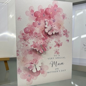 Mothers Day Card, Handmade 3d Mothers Day Card, Paper Butterflies With ...