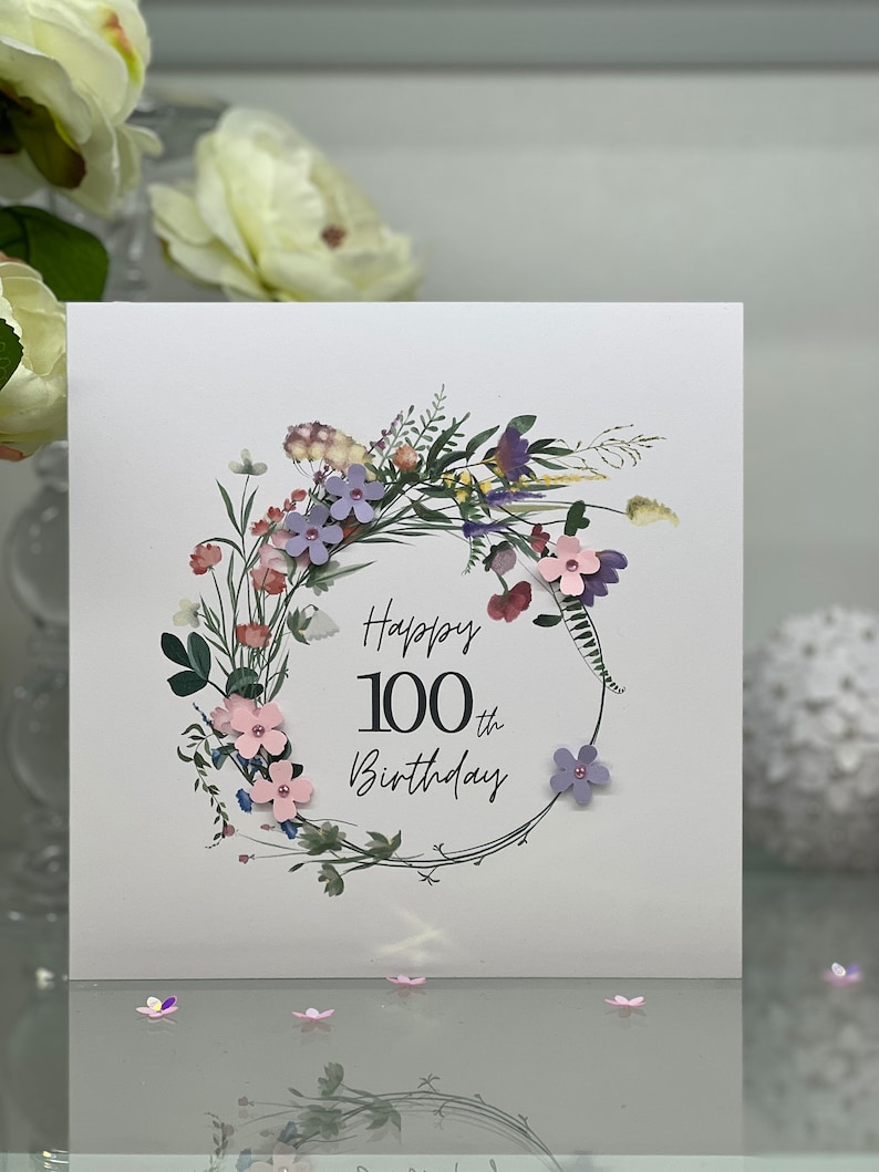100th Birthday Card, 100th Card, Happy 100th Birthday Card, Luxury ...