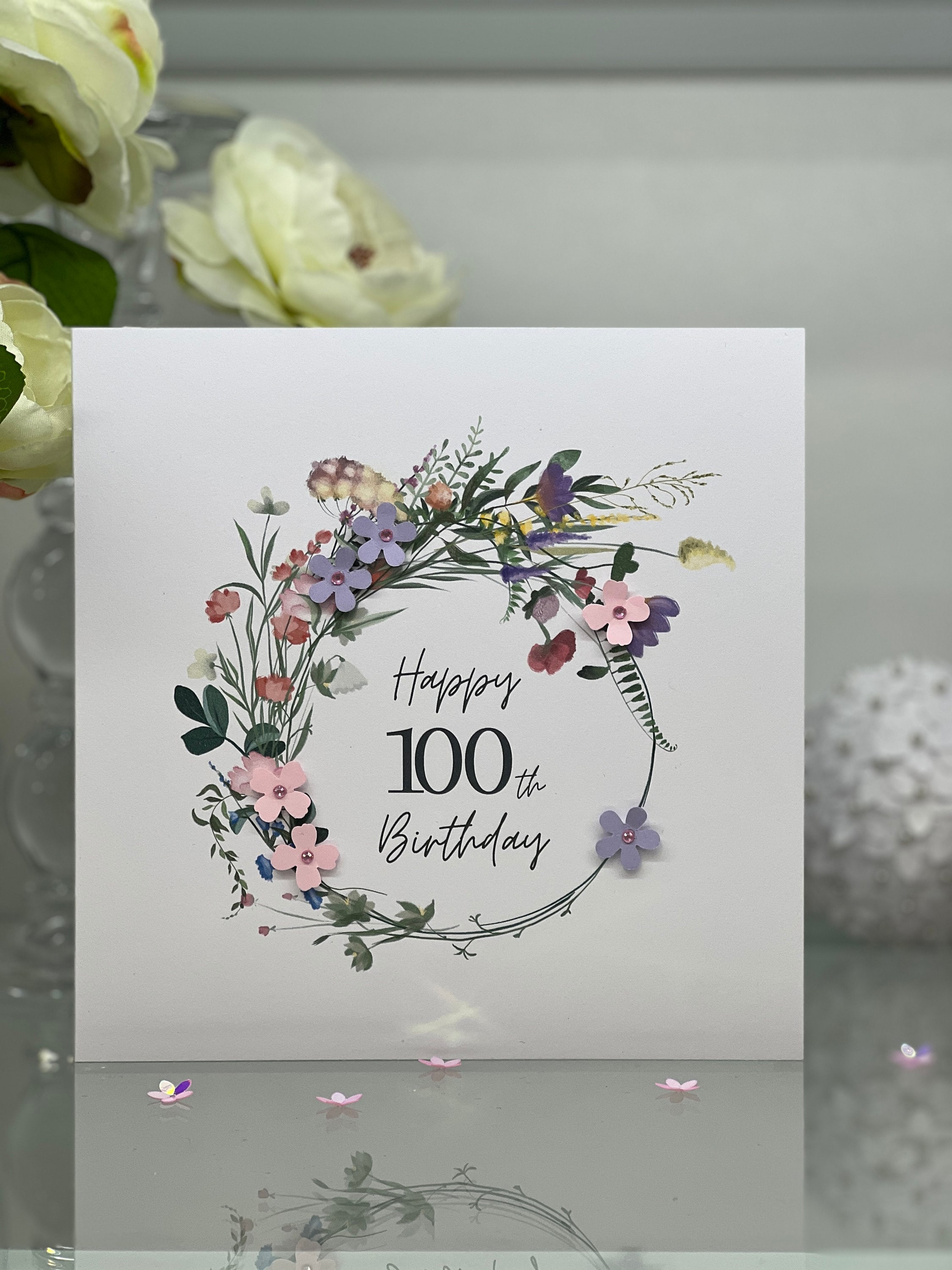 100th Birthday Card 100th Card Happy 100th Birthday Card - Etsy