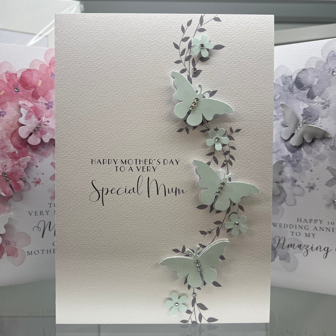 Mother’s Day Card, Handmade 3d Mother’s Day Card, Paper Butterflies ...
