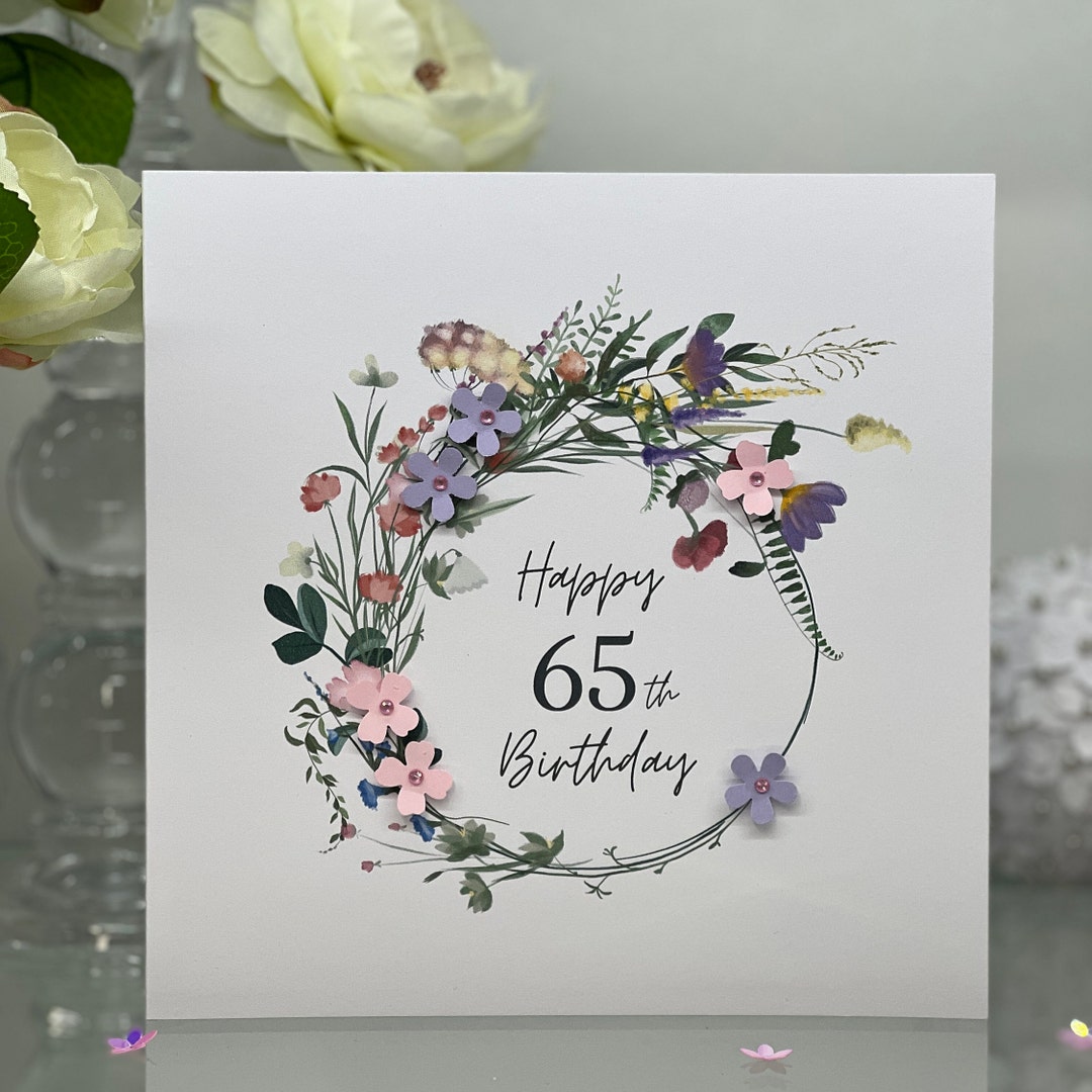 65th Birthday Card, Sixtieth Fifth Birthday Card, 65th Card, Happy 65th ...